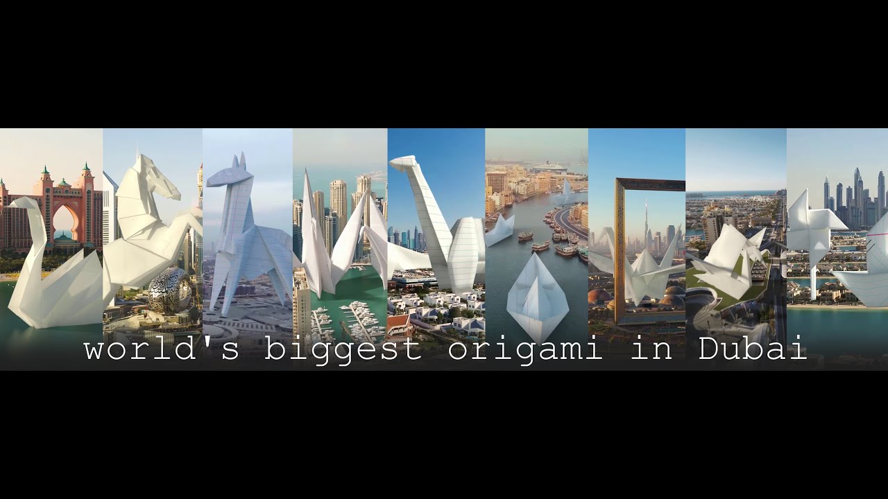 Worlds biggest Origami in Dubai - YouTube