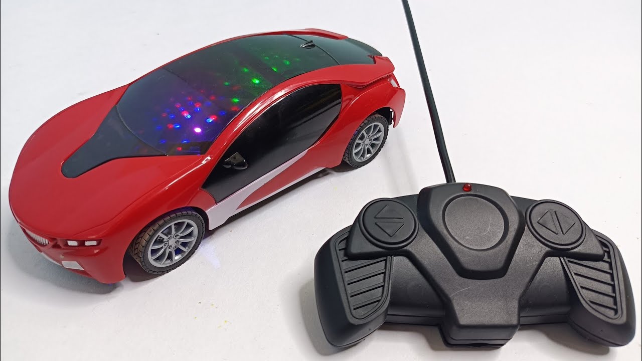 🔥Unboxing & Testing Red RC Car with 3D Lights | Remote Control Car ...