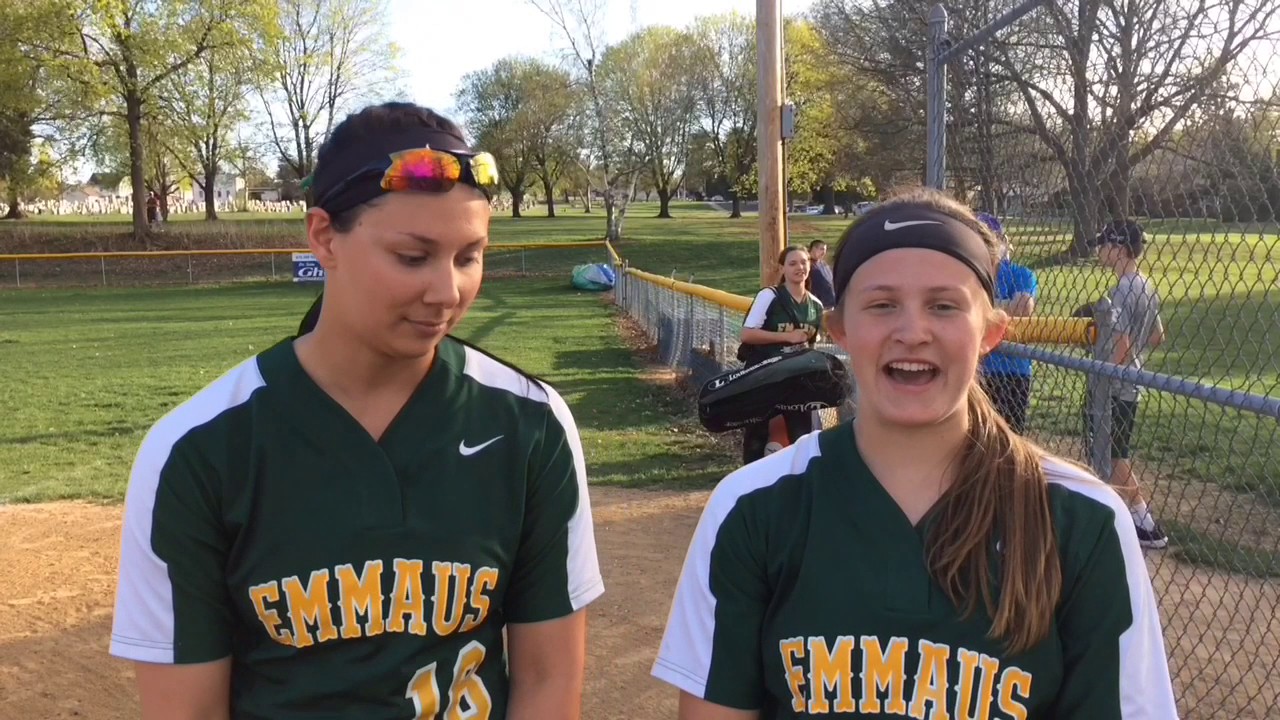 Emmaus softball players Maddy Clark and Hannah Palinkas after win over ...