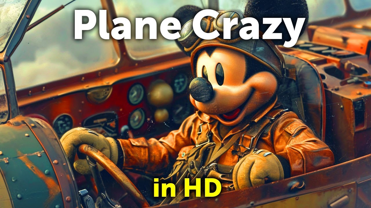 "Plane Crazy" with Mickey Mouse - Upscaled to 1080 HD - YouTube