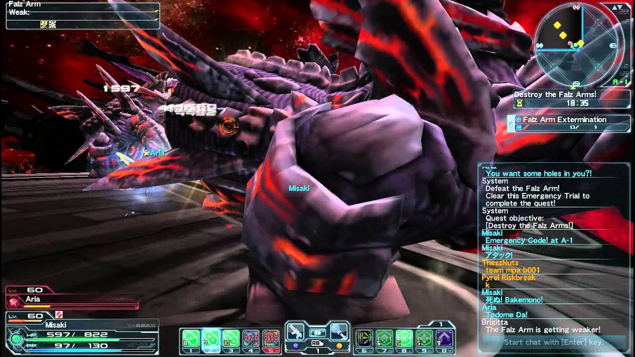 [PSO2] Dark Falz Arms Vs. Gunner and Fighter - YouTube