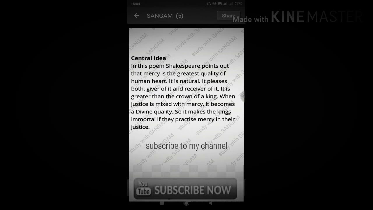 Mercy poem by William Shakespeare - YouTube