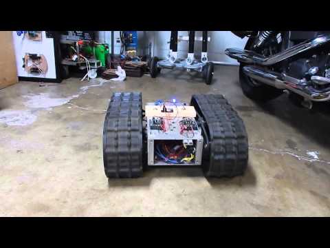 Tracked RC robot snowmobile tracks - YouTube