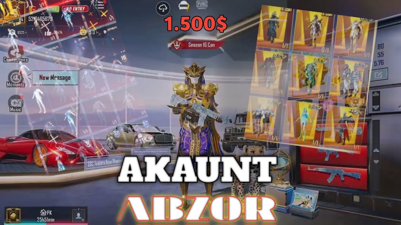 AKAUNT ABZOR🔥 / QIMMAT DONATER AKAUNT 😱/ QANI GOO🖤 / TOKH1RRBOI PUBGM ...