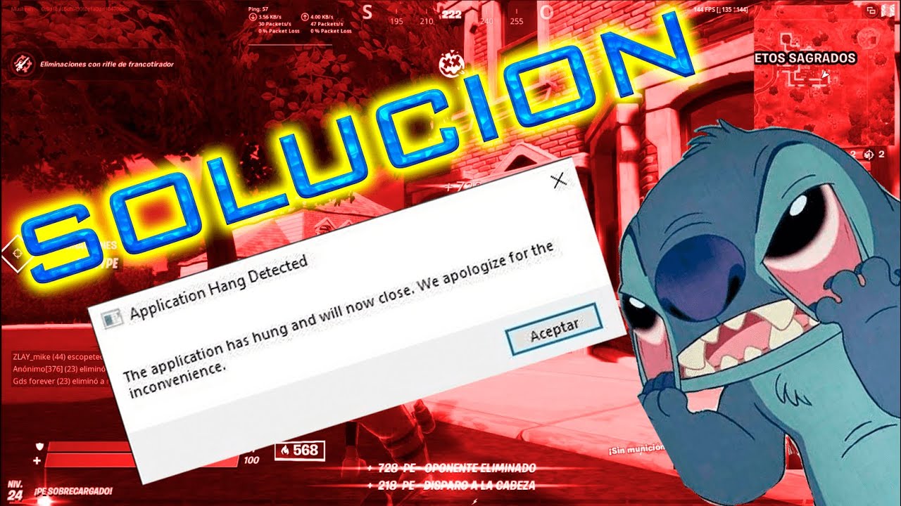 Fortnite crash solucion error "The application has crashed ...
