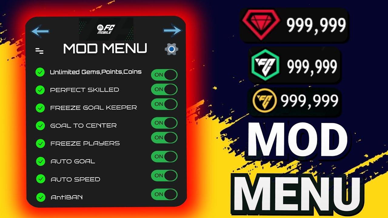 FC Mobile MOD MENU APK 29.8.99 | Unlimited Coins, Gems & Money, Freeze ...