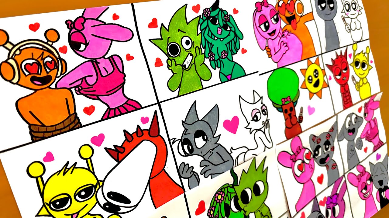 Drawing Incredibox Sprunki ALL NEW Love Couple ️ - YouTube