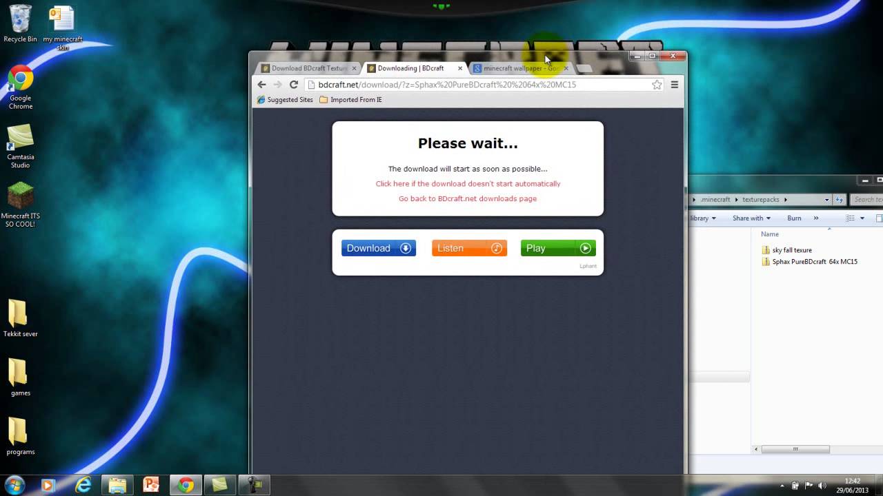 How To Download Pure Bd Craft texture pack tutorial - YouTube