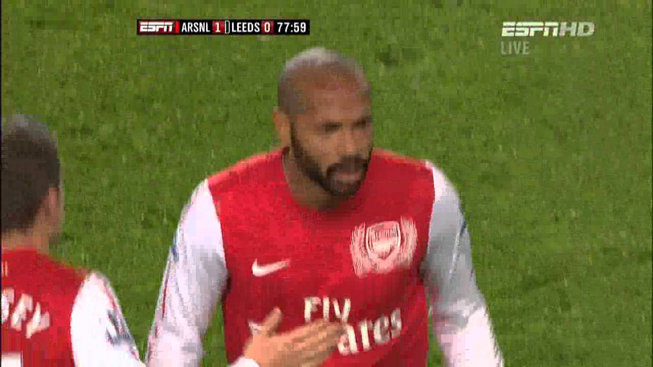 Thierry Henry Goal; arsenal 1-0 leeds 2012 - YouTube