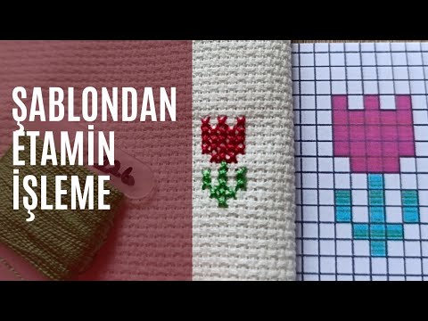 Şablondan Basit Etamin Motifi İşleme | Birlikte Lale İşleyelim | YENİ BAŞLAYANLAR İÇİN