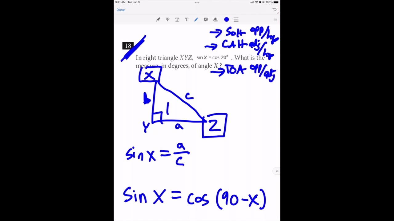 OCTOBER 2021 SAT (US) — Math NO CALCULATOR Question #18 (Triangles ...