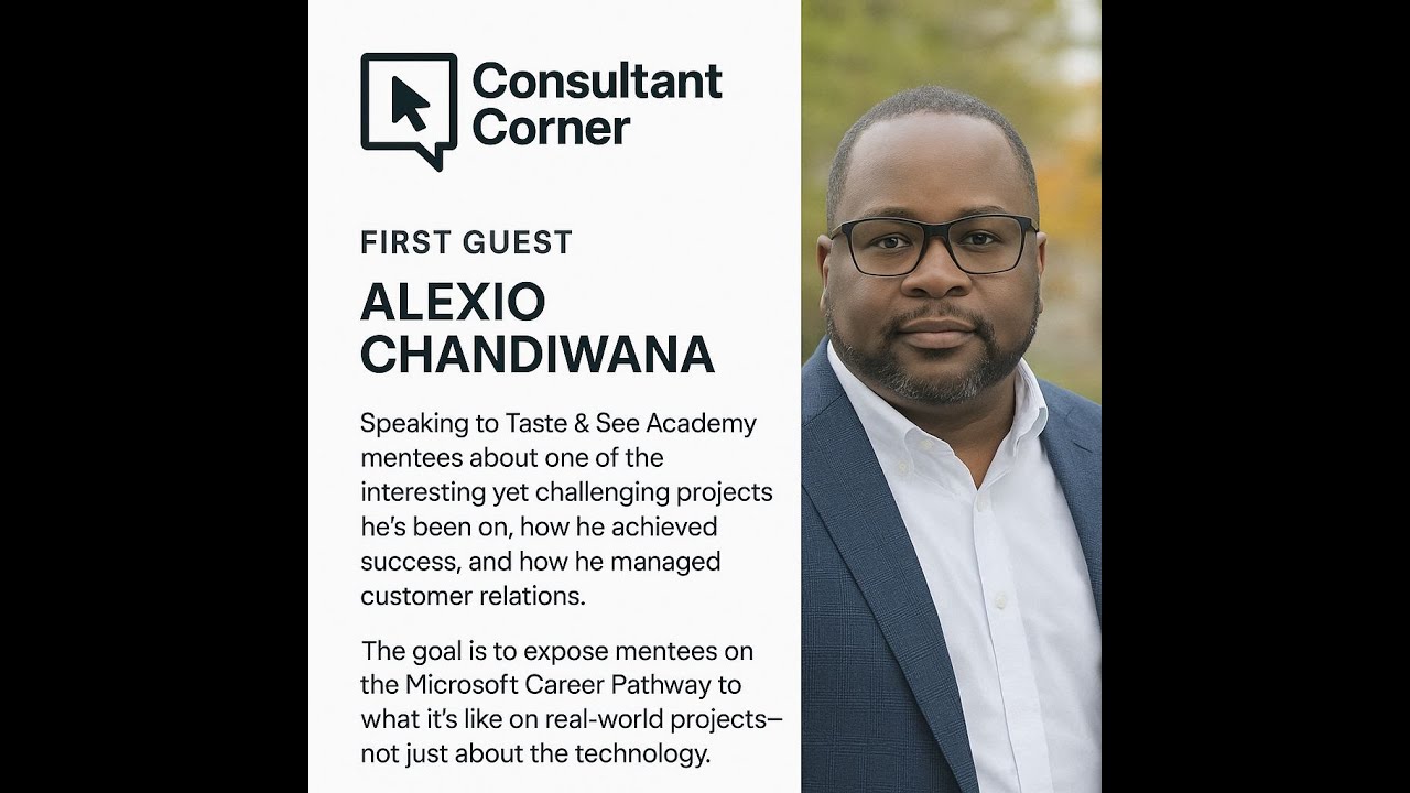 Consultant Corner - Taste & See Meets Alexio Chandiwana - YouTube