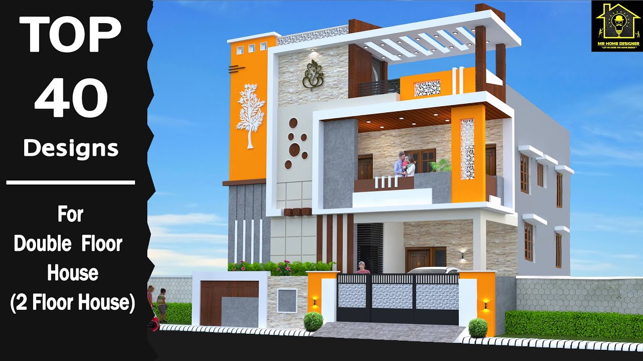 Top 40 Double Floor House Front View Elevation Designs | Two Floor ...