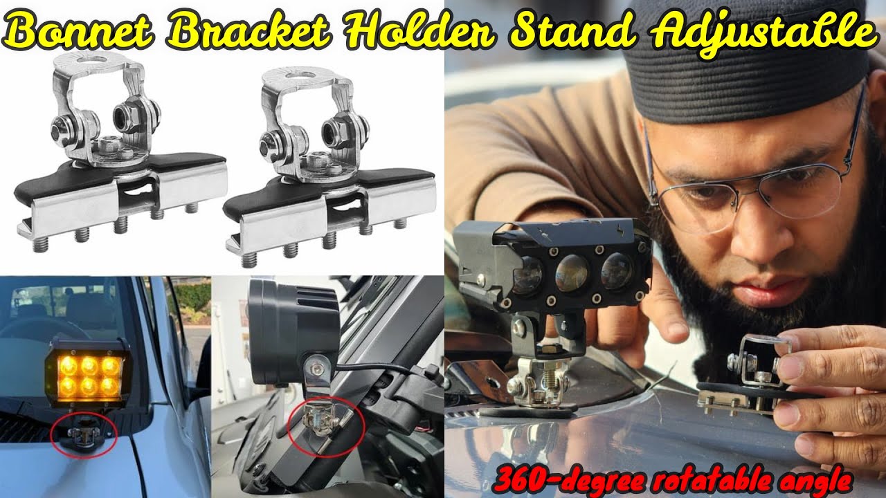 Universal Car Light Bar Bonnet Bracket Stainless Steel Mounting Bracket ...