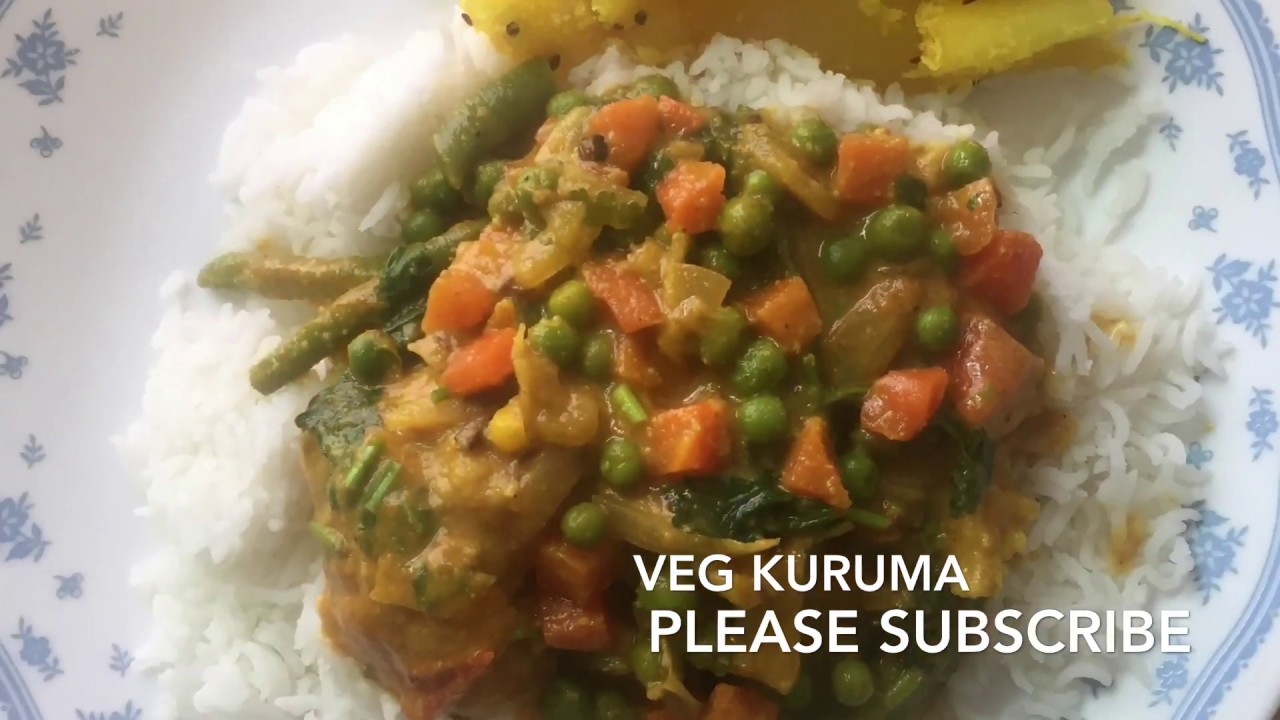 Hotel style Veg Kuruma / Vegetable Kuruma for Rice, Chapati, Parota ...