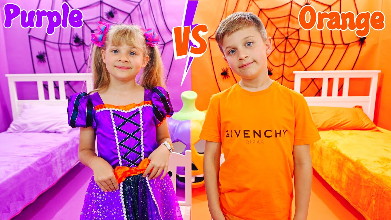 Diana and Roma Purple VS Orange Challenge - YouTube