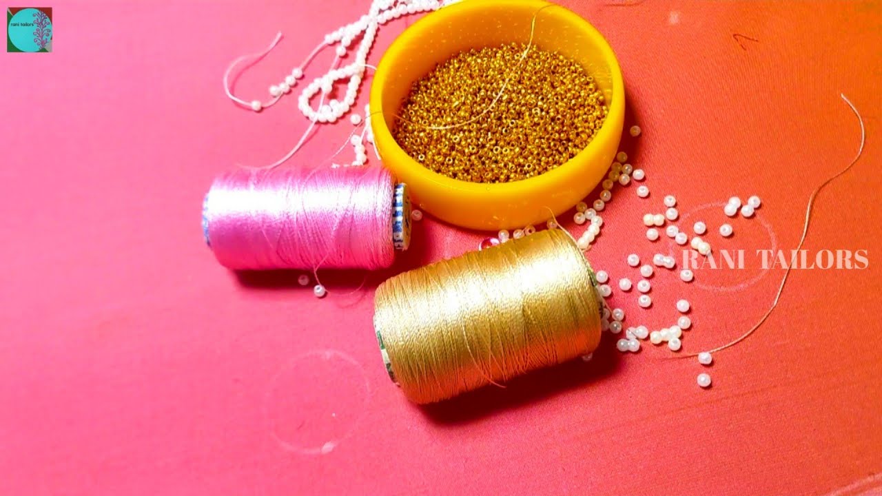 simple and elegant thread and bead work using normal needle same like ...