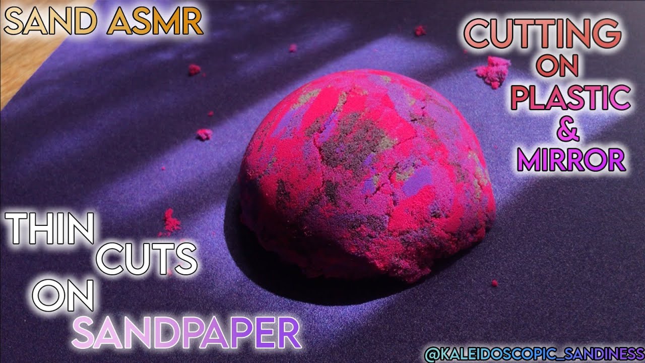THIN SAND CUTS ON SANDPAPER (OVER MIRROR AND PLASTIC CUTTING BOARD ...
