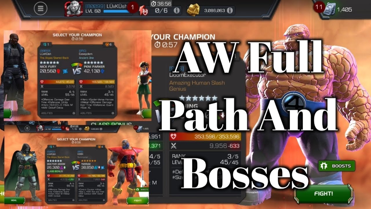 Mcoc AW Full Path And Bosses | Mcoc Season War | Marvel Contest Of ...
