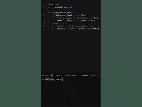 The python built in isinstance() function! 💥 - YouTube