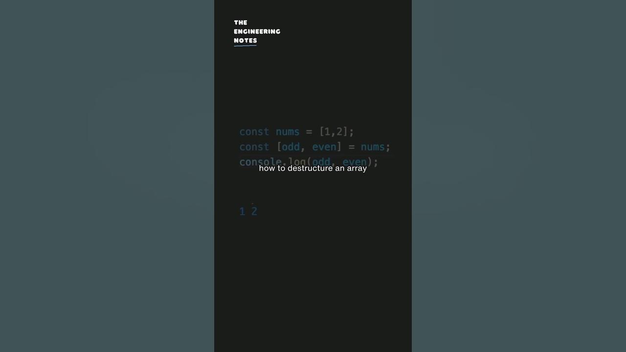 how to destructure an array in JavaScript - YouTube