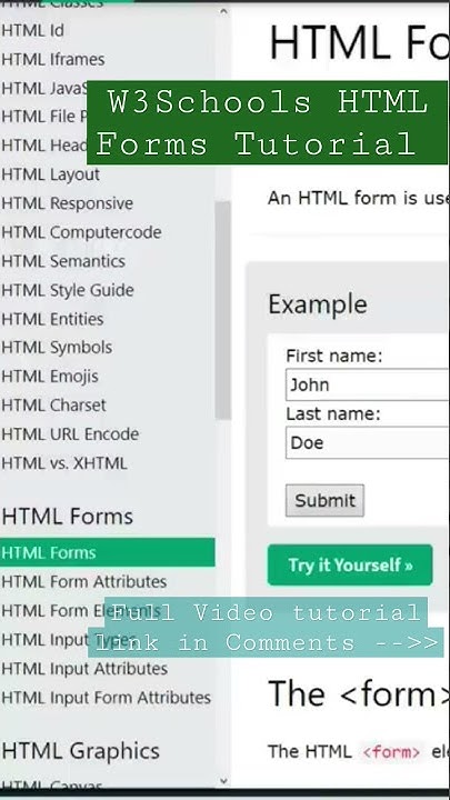 W3Schools HTML forms Tutorial #html #w3schools #webdevelopment # ...