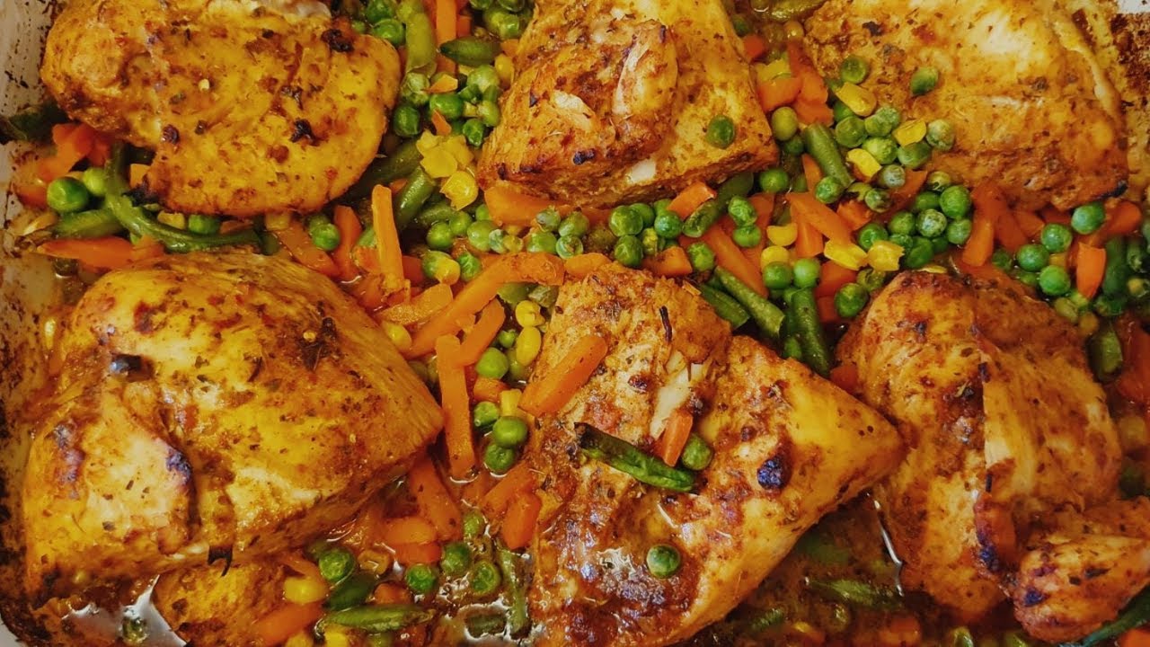 Grilled chicken breast and vegetable recipe - YouTube