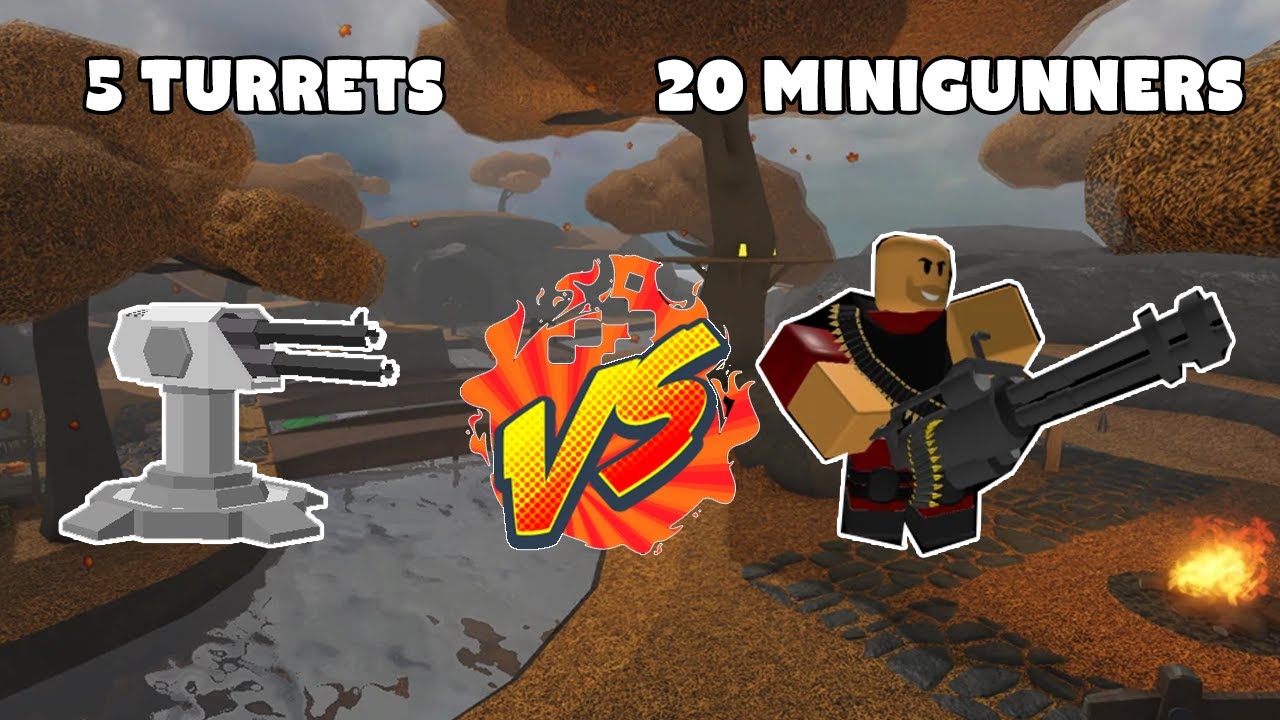 5 Turrets VS 20 Minigunners UPDATED!! Roblox Tower Defense Simulator ...