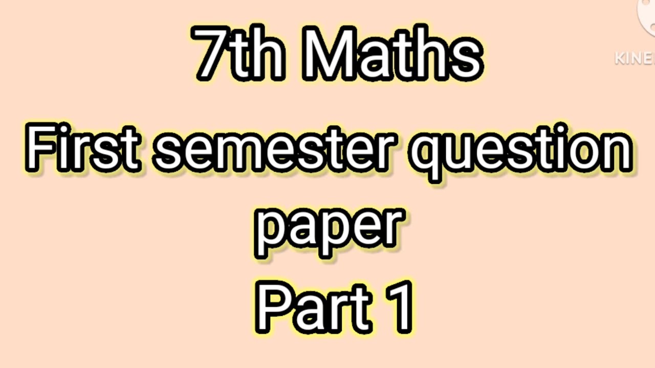 7th first term question paper 2023 |maths | Maharashtra State Board ...