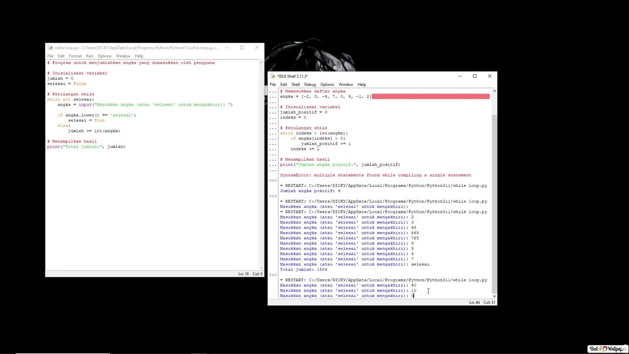 while loop Tugas Pertemuan 2 - YouTube