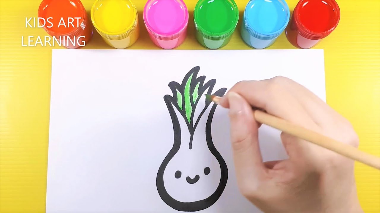 How To Draw Cute Spring Onion | Spring Onion Drawing | Scallion Drawing ...