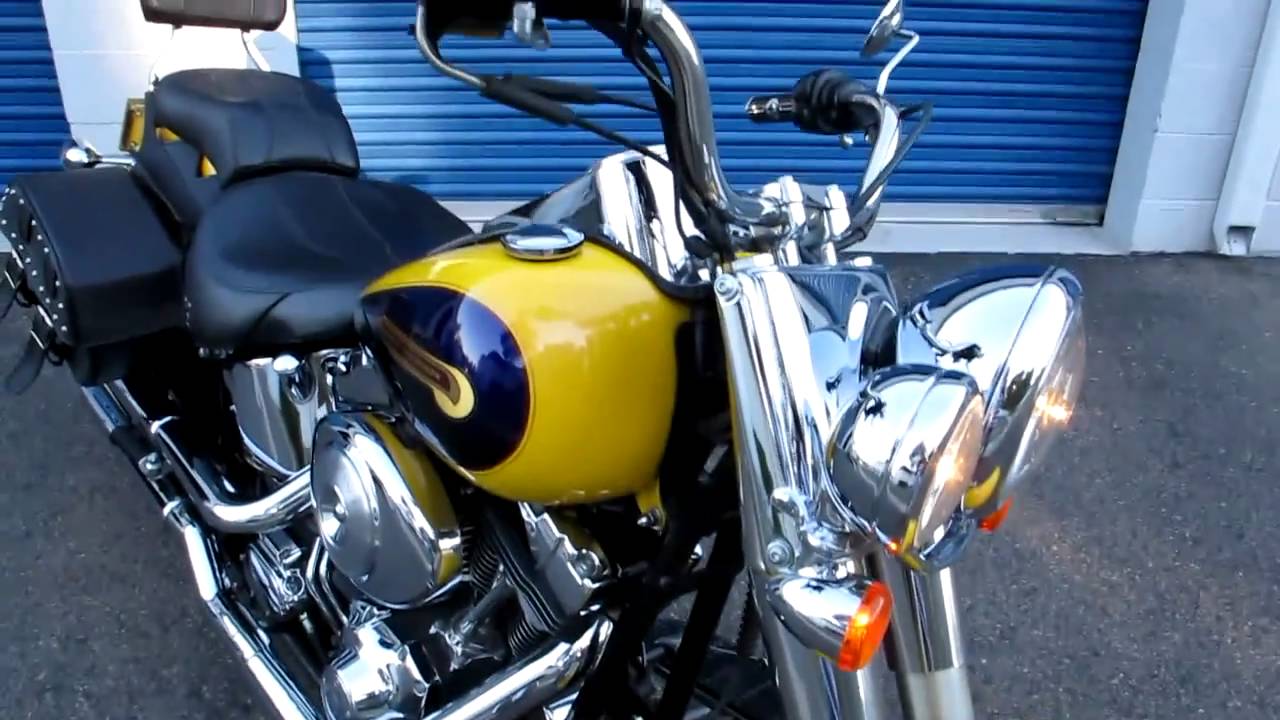 2004 Harley Fatboy Yellow - YouTube