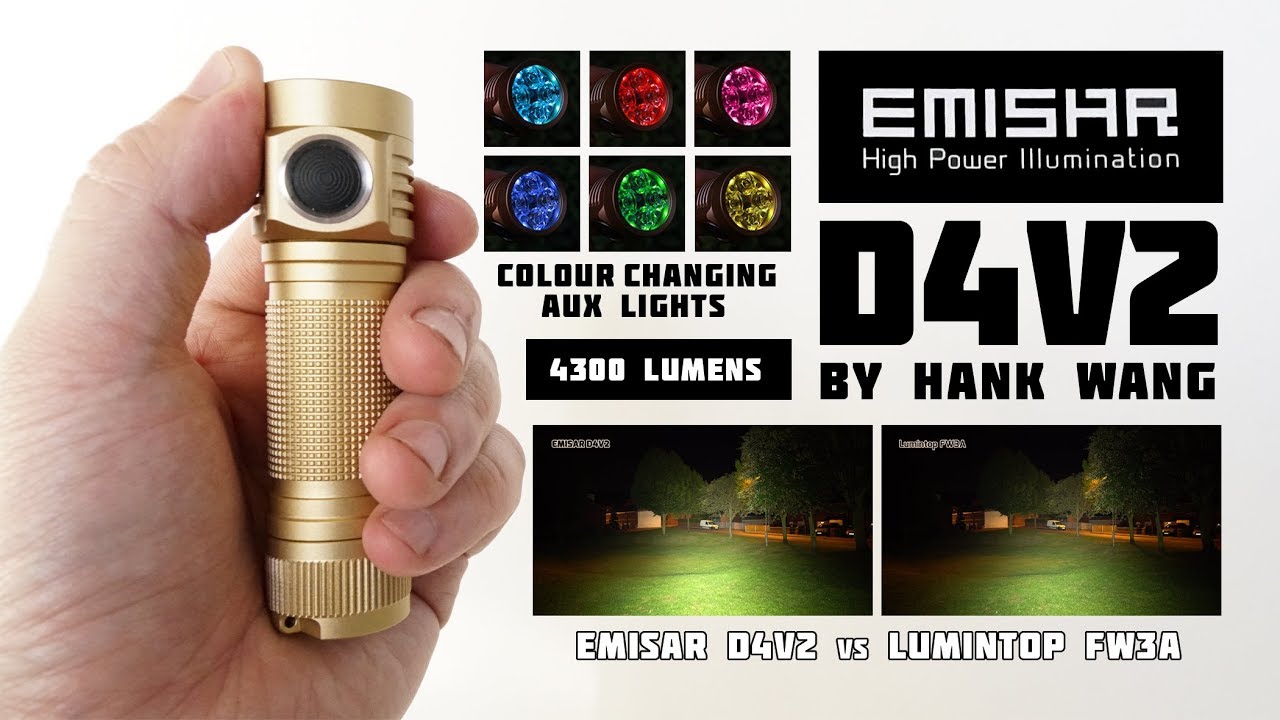 EMISAR D4V2 - Insane Power & features! 4300 lumens EDC - YouTube