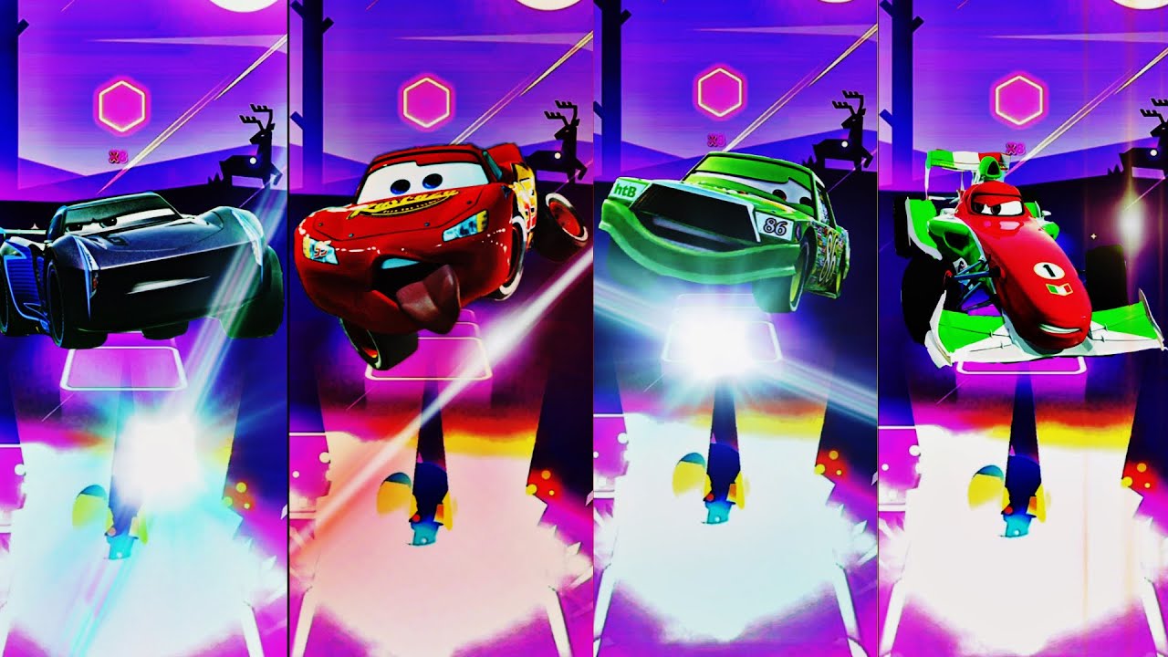 Tiles Hop - Jackson Storm vs Lightning McQueen vs Chick Hicks vs ...