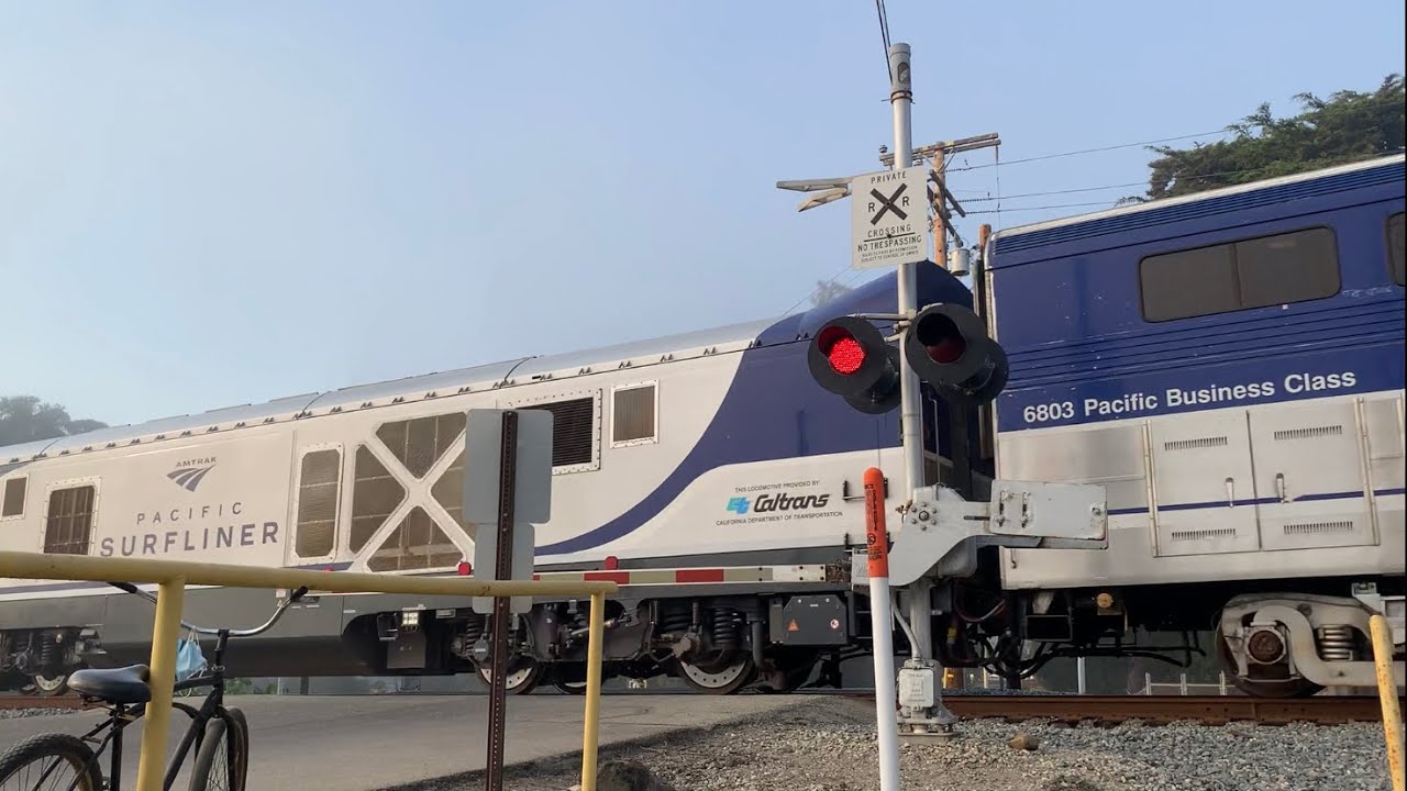 Amtrak CDTX 2114 #777 Pacific Surfliner, Dump Rd. Railroad Crossing ...
