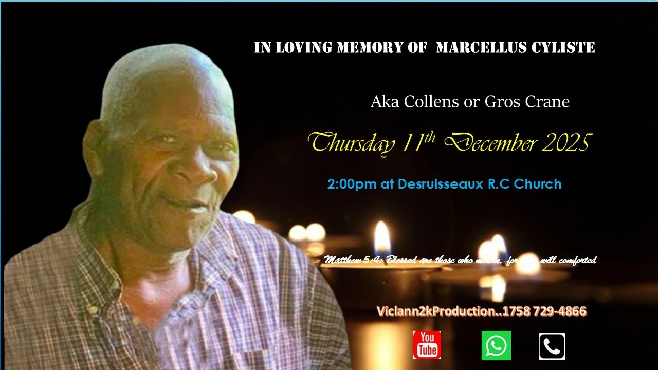 In Loving Memory of Marcellus Cyliste Aka Collens or Gros Crane - YouTube
