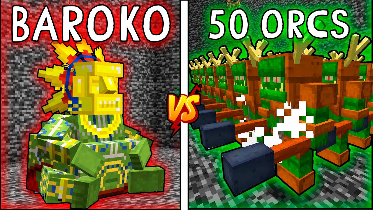 Barako (Mowzie’s Mobs) VS 50 Orcs army in Minecraft - YouTube
