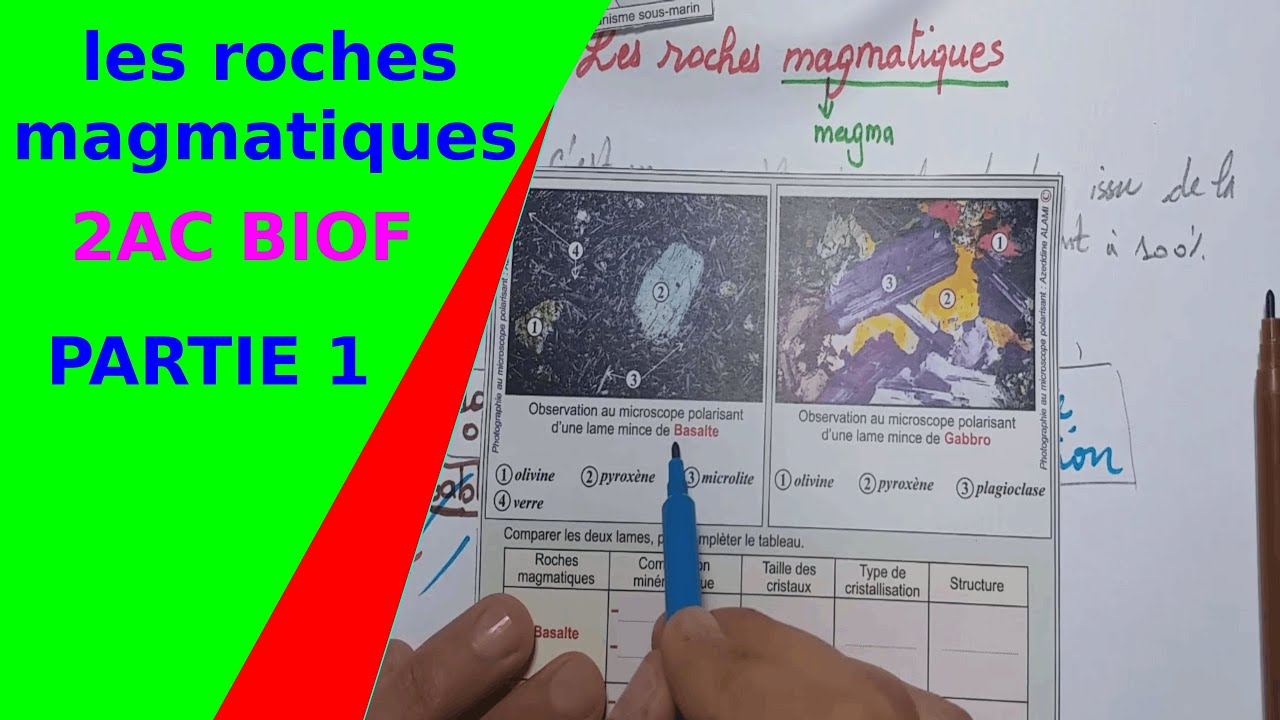 SVT 2AC les roches magmatique séance: 1 - YouTube