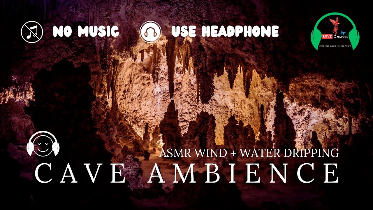 Cave Ambience ⛰️ | ASMR + Water Dripping 💧💤😴📚😌🧘‍♀️ | Sound of Nature 03 @loveisinnature - YouTube