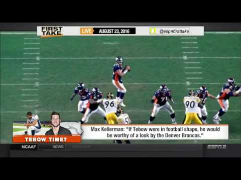 ESPN FIRST TAKE (8-23-2016) TIM TEBOW EX NFL QB TO HOLD WORKOUT FOR MLB ...