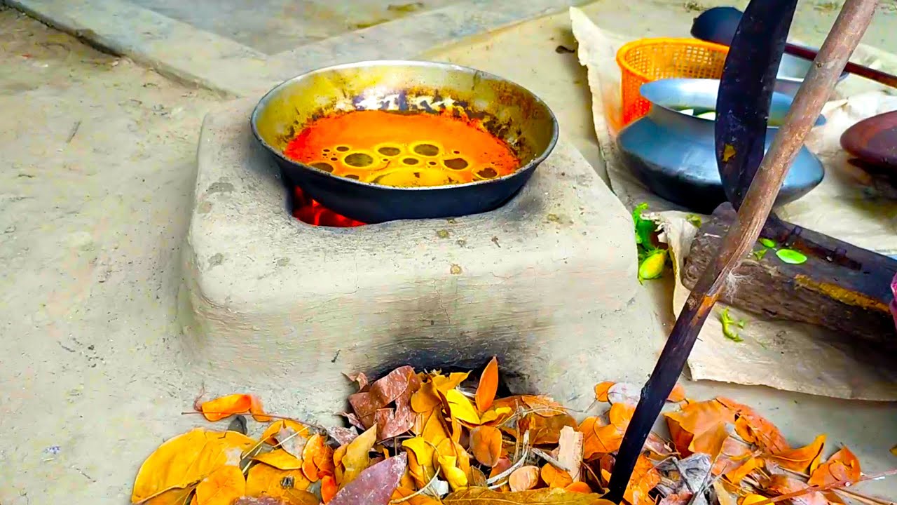 Amazing Natural Village Curry Cooking | Clay made Hearth Cooking ...