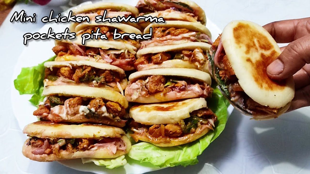 New Mini Chicken shawarma Pita Bread Recipe Chicken Hot Dog Shawarma ...