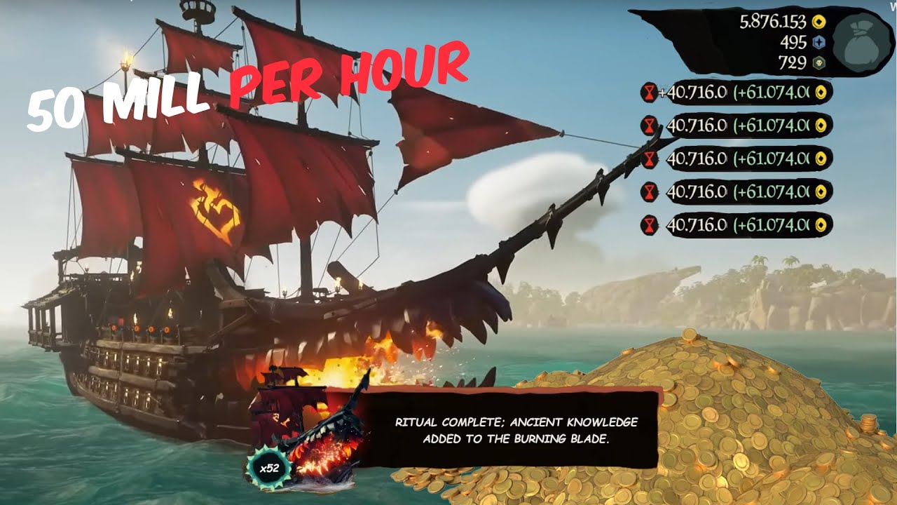 50 Million Gold Per Hour (Exploit) Sea of Thieves - YouTube
