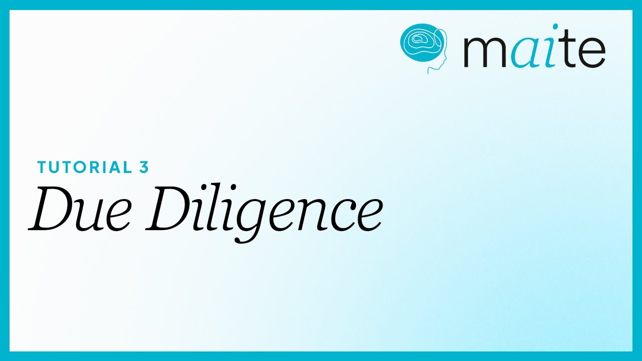 Cómo Realizar un Due Diligence con Maite.ai | Tutorial - YouTube
