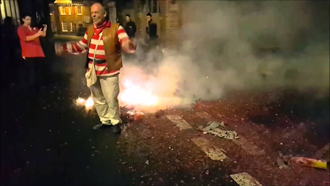 Lewes Bonfire Night Celebrations : Slow Motion Chinese Crackers. - YouTube