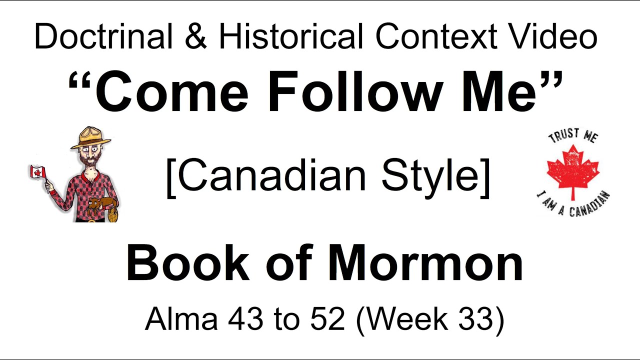 Come Follow Me Book of Mormon Week 33 Alma 43 to 52 - YouTube