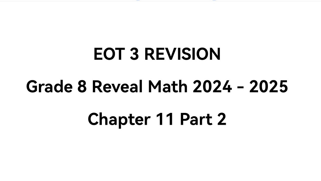Solving EOT 3 Grade 8 Math | Chapter 11 Part 2 - YouTube