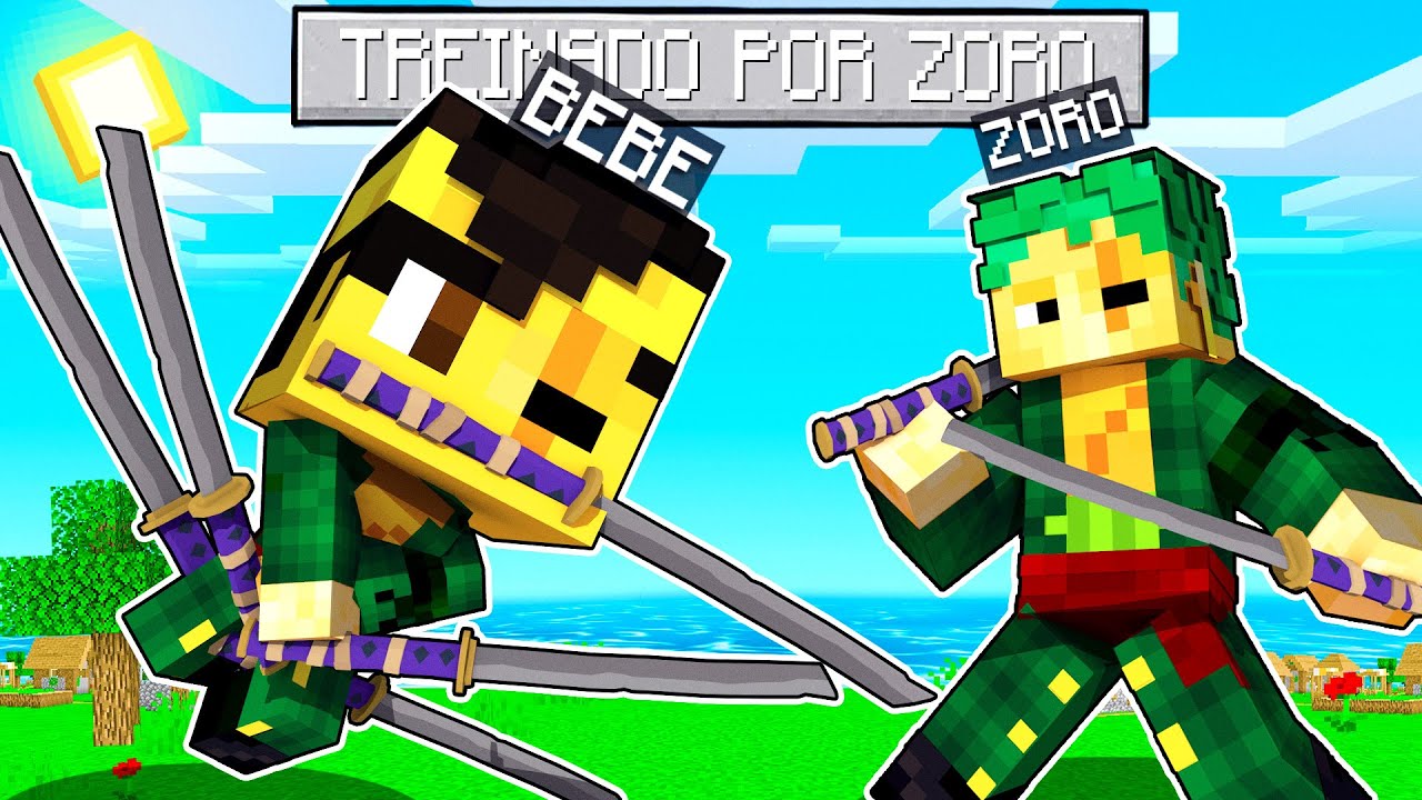 MINECRAFT... MAS O ZORO ME TREINOU! *one piece* - YouTube