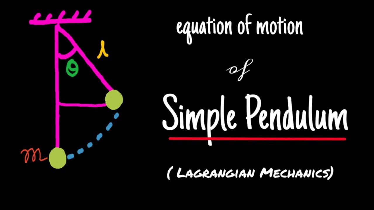 Lecture 4 SIMPLE PENDULUM Lagrangian Equation Of Motion Lecture 4 SIMPLE PENDULUM Lagrangian Equation Of Motion