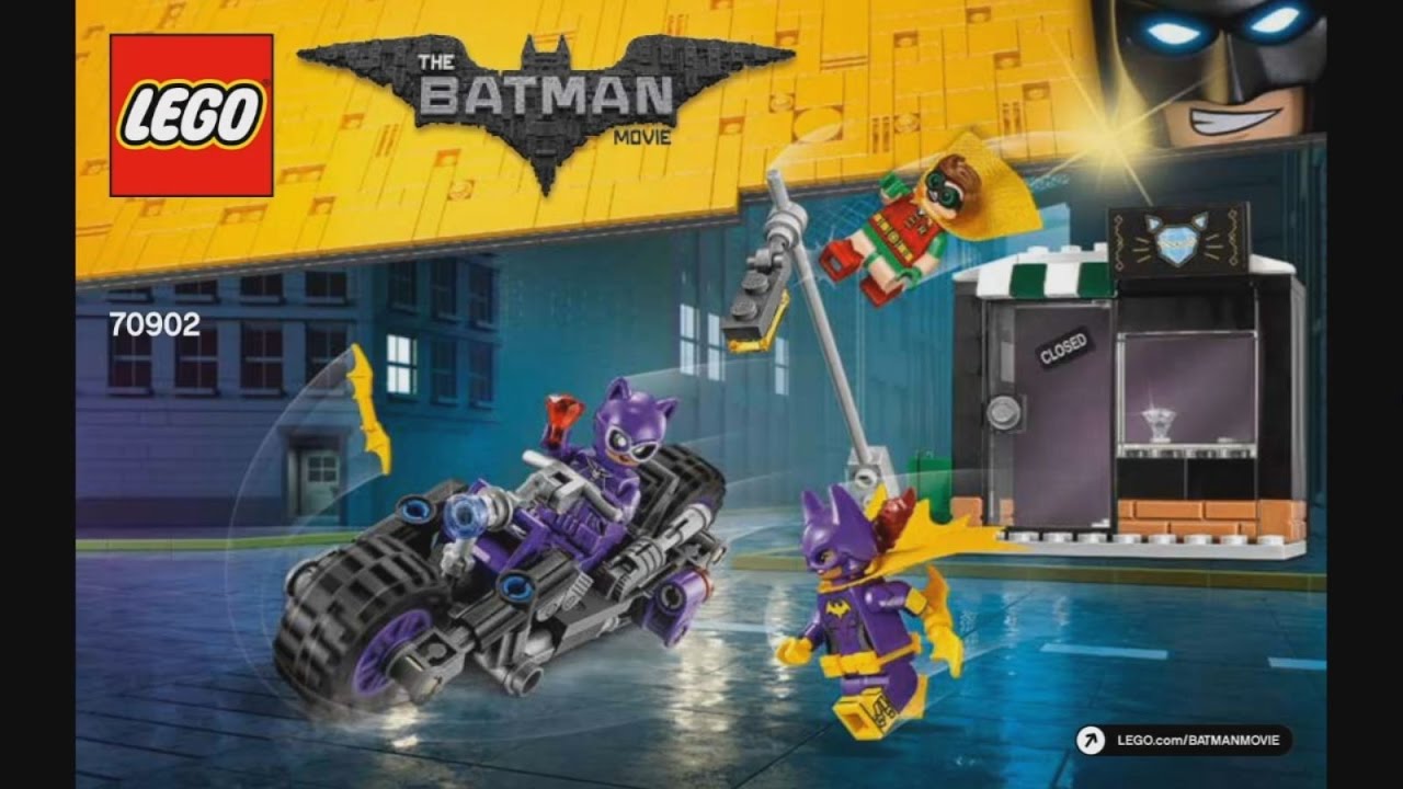 LEGO Batman Movie 70902 Catwoman Catcycle Chase - instruction timelapse ...